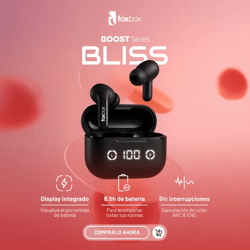 Auriculares Foxbox Boost Bliss Negro